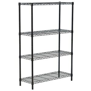 juggernaut storage 36" w x 14" d x 54" h four-shelf steel shelving unit, 1400 lb capacity, black