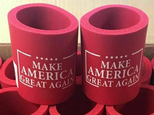 2 PC Trump 2024 Beer can cooler beverage RED MAGA Old Style Foam Donald J Trump