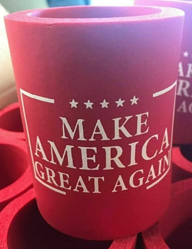 2 PC Trump 2024 Beer can cooler beverage RED MAGA Old Style Foam Donald J Trump