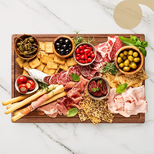 Dofira Large American Black Walnut Wood Cutting Board 18x12in for Kitchen, Wooden Chopping Board with Juice Groove, Reversible Charcuterie Serving Board for Meat, Cheese, Vegetables [Gift Box]