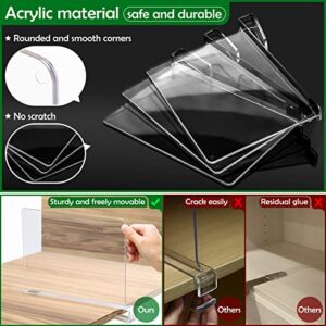 Acrylic Shelf Dividers, Clear Shelf Divider for Closets, Plastic Shelve Divider for Clothes Purses Separators, Wood Shelves Organizer for Bedroom, Kitchen, Office, Cabinets, Bathroom, 6 Pack