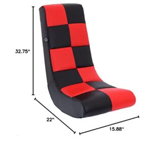 THE CREW FURNITURE Boost Video Rocker Gaming Chair, Polyurethane, Red