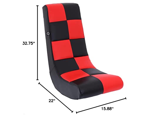 THE CREW FURNITURE Boost Video Rocker Gaming Chair, Polyurethane, Red