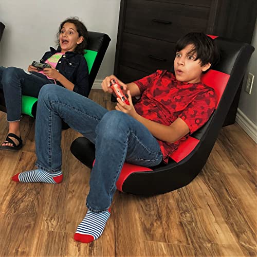 THE CREW FURNITURE Boost Video Rocker Gaming Chair, Polyurethane, Red