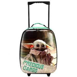 bioworld star wars baby yoda the mandalorian hard side 16" kids luggage