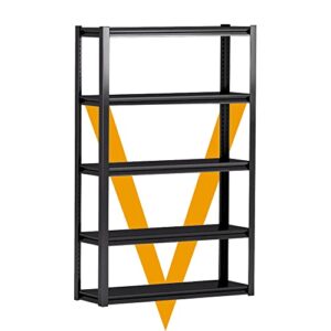 5 tier garage shelving, storage shelves heavy duty shelving, adjustable metal shelf rack and shelf units, garage shelving heavy duty warehouse industrial shelving, 31.5" w x 15.7" d x 63" h