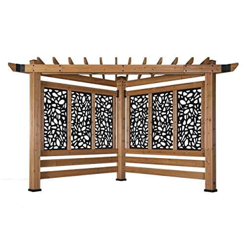 Backyard Discovery Verona Wooden Cabana Pergola with Pebble Privacy Panels