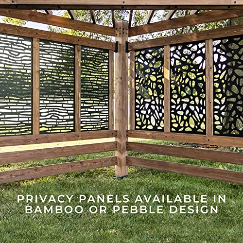 Backyard Discovery Verona Wooden Cabana Pergola with Pebble Privacy Panels