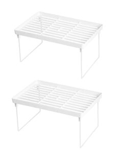 foldable shelf organizer 2-pack for desktop, kitchen, and living room