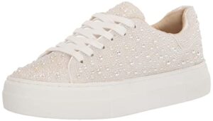 betsey johnson women's sidny sneaker, pearl, 7.5