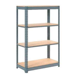 global industrial heavy duty shelving 36"w x 24"d x 72"h with 4 shelves, wood deck, gray