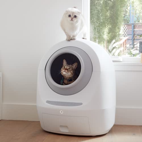 Smarty Pear Leo's Loo Too No Mess Automatic Self-Cleaning Cat Litter Box Includes Charcoal Filter, Built-in Scale, Smart Home App with Voice Control