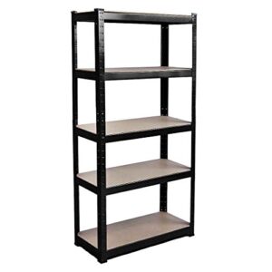 5-Tier Adjustable Garage Shelving Unit, Heavy Duty Storage Shelves, Metal Steel Organizer Rack for Warehouse Basement Kitchen Living Room, 30 x 70 x 150cm