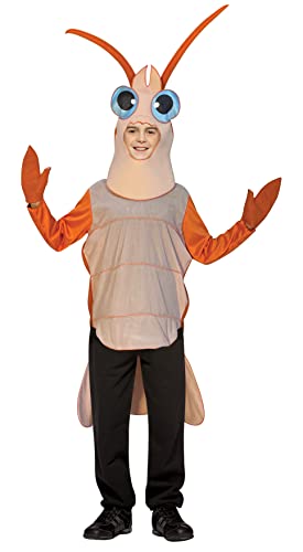 Rasta Imposta Shrimp Fish Costume Crawfish Crustacean Food Cosplay Dress Up Costumes, Boys and Girls, Teen Size 14-16