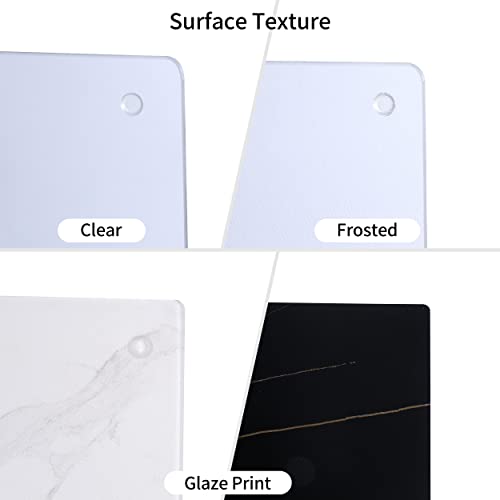 Murrey Home Tempered Glass Cutting Boards for Kitchen Dishwasher Safe, Rectangle Chopping Board with Rubber Feet, Small Frosted Countertop Tray, Heat Resistant, Non-Slip 15.7"x11.8"