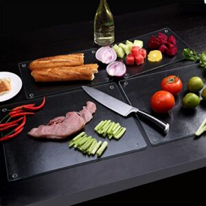 Murrey Home Tempered Glass Cutting Boards for Kitchen Dishwasher Safe, Rectangle Chopping Board with Rubber Feet, Small Frosted Countertop Tray, Heat Resistant, Non-Slip 15.7"x11.8"