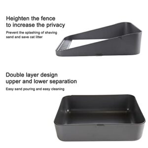 Sfozstra Open Litter Box,Prevent Sand Leakage, Durable High Side Sifting Litter Box for Small Cats,Secure and Odor Litter Box, Removable Litter Box, Easy to Clean (Dark Grey Small)