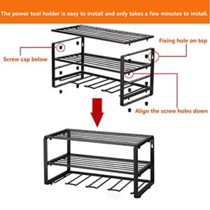 Power Tool Organizer, Drill Holder Wall Mount, Power Tool Storage Rack With Removable Design, Garage Heavy Duty Tool Shelf for Cordless Drill Storage, Gifts for Men/Dad/Grandfather