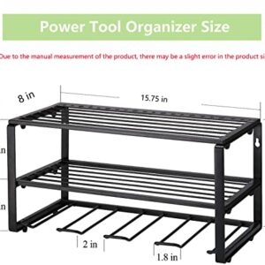 Power Tool Organizer, Drill Holder Wall Mount, Power Tool Storage Rack With Removable Design, Garage Heavy Duty Tool Shelf for Cordless Drill Storage, Gifts for Men/Dad/Grandfather