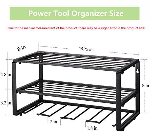 Power Tool Organizer, Drill Holder Wall Mount, Power Tool Storage Rack With Removable Design, Garage Heavy Duty Tool Shelf for Cordless Drill Storage, Gifts for Men/Dad/Grandfather