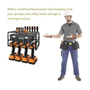 Power Tool Organizer, Drill Holder Wall Mount, Power Tool Storage Rack With Removable Design, Garage Heavy Duty Tool Shelf for Cordless Drill Storage, Gifts for Men/Dad/Grandfather