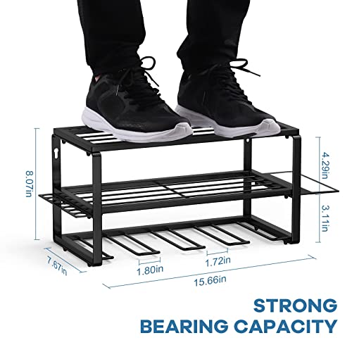 Amoowis Power Tool Organizer, Drill Holder Wall Mount, Heavy Duty Tool Holder, Power Tool Storage Rack, Cordless Tool Organizer, Garage Organization and Storage, Utility Racks Tool Shelf with Hangers