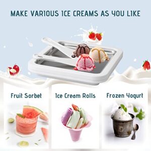 FineMade Instant Rolled Ice Cream Maker Sorbet Gelato Soft Serve Slushy Frozen Yogurt Ice Cream Machine