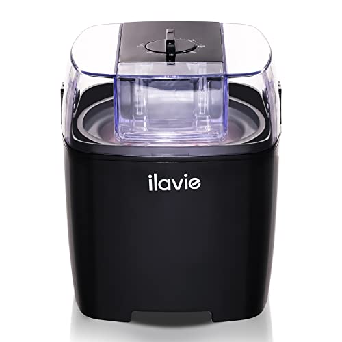 ILAVIE Ice Cream Maker Machine Soft Serve, Frozen Yogurt,Sorbet Gelato Maker and Auto Shut-off Timer, 1.5L Large Capacity Removable Inner Bowl, BPA-free, Healthy Homemade DIY Food