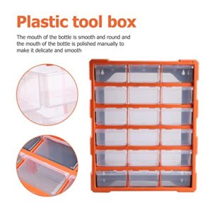 GANAZONO Plastic Parts Storage Hardware and Craft Cabinet Creative Drawer Storage Container 18 Drawer/Orange