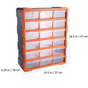 GANAZONO Plastic Parts Storage Hardware and Craft Cabinet Creative Drawer Storage Container 18 Drawer/Orange