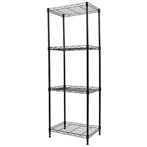 regiller 4-tier wire shelving unit metal storage rack adjustable organizer perfect for pantry laundry bathroom kitchen closet organization (dark, 16.9l x 12w x 50h)