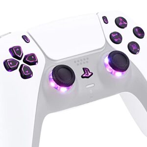 extremerate multi-colors luminated dpad thumbstick share home face buttons for ps5 controller, black classical symbols buttons dtf v3 led kit for ps5 controller - controller not included