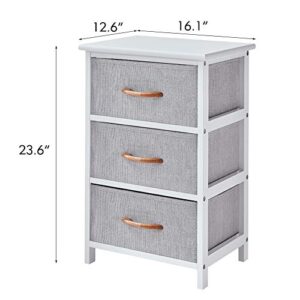 Nothers 3 Drawers Fabric Dresser Storage Organizer, Organizer Unit for Bedroom, Closet, Entryway,Living Room Furniture， Foom Decor，Hallway - Light Grey