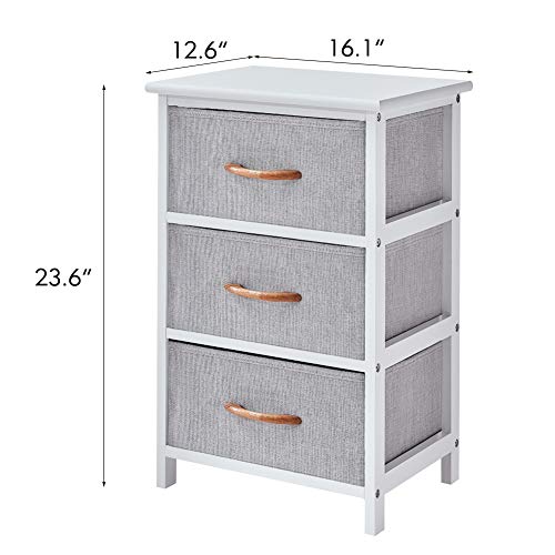 Nothers 3 Drawers Fabric Dresser Storage Organizer, Organizer Unit for Bedroom, Closet, Entryway,Living Room Furniture， Foom Decor，Hallway - Light Grey