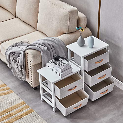 Nothers 3 Drawers Fabric Dresser Storage Organizer, Organizer Unit for Bedroom, Closet, Entryway,Living Room Furniture， Foom Decor，Hallway - Light Grey