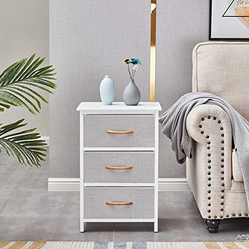 Nothers 3 Drawers Fabric Dresser Storage Organizer, Organizer Unit for Bedroom, Closet, Entryway,Living Room Furniture， Foom Decor，Hallway - Light Grey