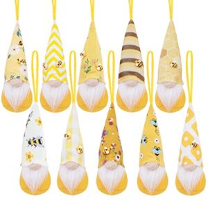 lerrio & bifeen 10pcs bee day gnome ornaments set, bee day home decorations accessories, swedish elf hanging velvet gnomes plush ornament spring decor