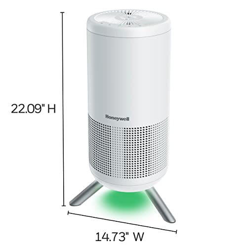 Honeywell Designer UltraQuiet Technology HEPA Air Purifier Tower, Medium-Large Room (190 sq ft) White – Features Intelligent Auto Mode - Wildfire, Smoke and Airborne Allergen Air Purifier, HPA830