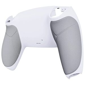 eXtremeRate White Performance Rubberized Grip Custom Back Housing Bottom Shell Compatible with ps5 Controller, Replacement Back Shell Cover Compatible with ps5 Controller