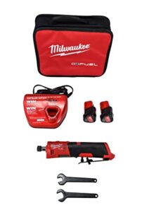 milwaukee 2486-22 m12 fuel 12v straight diegrinder kit with (2) 2.0ah battery, charger & tool bag