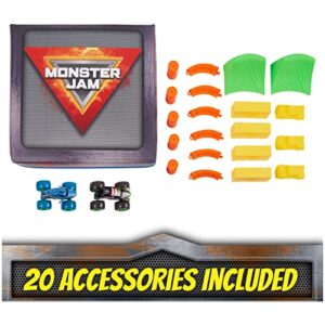 Monster Jam, Ultimate Arena Playmat with 2 Exclusive Die-Cast Monster Trucks, Megalodon and Grave Digger, 20 Accessories, Kids Toys for Boys and Girls Ages 3 and up (Amazon Exclusive)