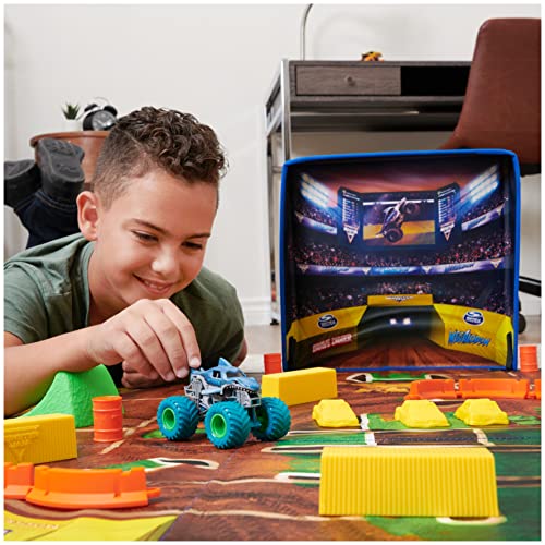 Monster Jam, Ultimate Arena Playmat with 2 Exclusive Die-Cast Monster Trucks, Megalodon and Grave Digger, 20 Accessories, Kids Toys for Boys and Girls Ages 3 and up (Amazon Exclusive)