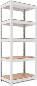 homedant house 5 tier laminated metal shelving unit adjustable storage utility rack heavy duty shelves organization multipurpose shelf kitchen garage pantry closet 24.4" w x 16.5" d x 59.5" h 1 pack