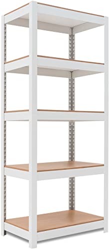 HOMEDANT House 5 Tier Laminated Metal Shelving Unit Adjustable Storage Utility Rack Heavy Duty Shelves Organization Multipurpose Shelf Kitchen Garage Pantry Closet 24.4" W x 16.5" D x 59.5" H 1 Pack