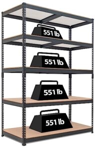 homedant z-beam 5 tier laminated heavy duty garage storage adjustable wide size metal shelving unit utility rack shelves organization multipurpose shelf shed warehouse 47.7"w x 24.1"d x 71.3"h 1pack