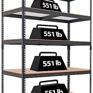 HOMEDANT Z-beam 5 Tier Laminated Heavy Duty Garage Storage Adjustable Wide Size Metal Shelving Unit Utility Rack Shelves Organization Multipurpose Shelf Shed Warehouse 47.7"W x 24.1"D x 71.3"H 1Pack