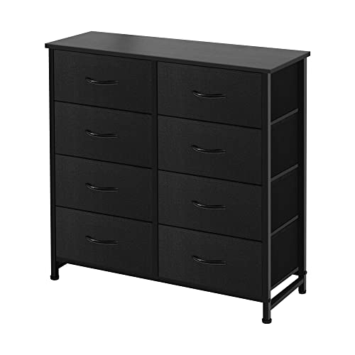 AZL1 Life Concept Storage Dresser Furniture Unit-Tall Standing Organizer for Bedroom, Office, Living Room, and Closet-8 Slim Drawer Removable Fabric Bins, Black - 8