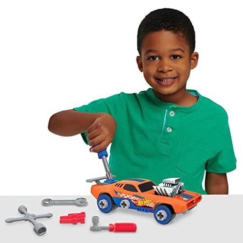 Hot Wheels Ready-to-Race Car Builder Set Rodger Dodger, 29-piece Pretend Play Vehicle Set, Kids Toys for Ages 3 Up, Gifts and Presents by Just Play