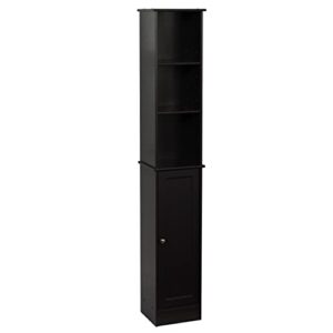 zenna home linen tower, 5-tier, bathroom storage, espresso spacesaver