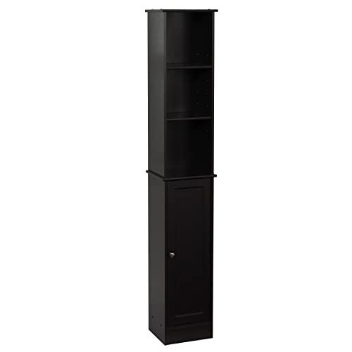 Zenna Home Linen Tower, 5-Tier, Bathroom Storage, Espresso Spacesaver